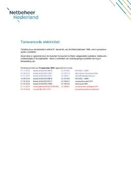 Codes | Netbeheer Nederland